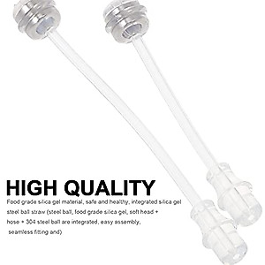 Healifty 2Pcs Baby Bottle Straws Weighted Straw Sippy Cup Straws Replacement for Nursery Bottle Baby Water Cup (Transparent)