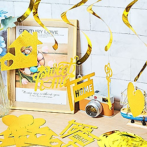 40 Pieces Housewarming Party Decorations Welcome Home Decorations Glitter Gold Hanging Swirls Welcome Home Party Hanging Swirl Supplies Housewarming Hanging Signs for Welcome Home Party Decorations
