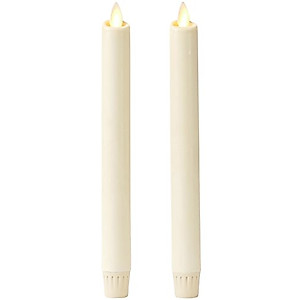 1 in. W x 8 in H Classic Wax Dip Taper 2 pc. Ivory No Scent