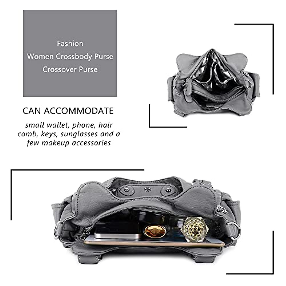 Handbag Hobo Women Handbag Roomy Multiple Pockets Street ladies' Shoulder Bag Fashion PU Tote Satchel Bag for Women