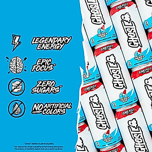 GHOST Energy Drink - 12-Pack, 'Merica Pop, 16oz Cans - Energy & Focus & No Artificial Colors - 200mg of Natural Caffeine, L-Carnitine & Taurine - Gluten-Free & Vegan