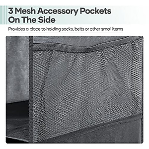 Sunexinlo Hanging Closet Organizer 6-Shelf,Hanging Shelves for Closet with 3 Drawers & Pockets,Closet Organizers and Storage for Clothes,Grey