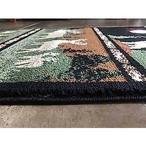 Carpet King Cabin Style Area Rug Country Lodge Elk Deer Wildlife Design 382 (7 Feet 7 Inch X 10 Feet 6 Inch)