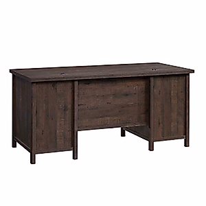 Sauder Costa Executive Desk, W 65.118 X D 29.528 X H 30.00, Coffee Oak finish
