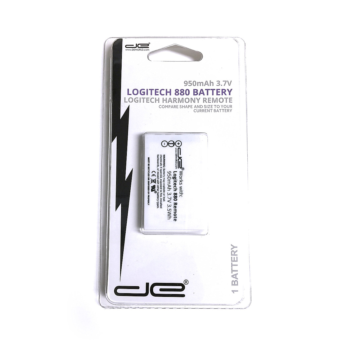 Logitech Harmony Remote Control Replacement Rechargeable Battery - Harmony One, Harmony One Advanced, Harmony 720, 850, 880, H880, 880 Pro, 885, 890, 890 Pro, 900, 900 Pro, Harmony 1, Harmony 1 Advanc