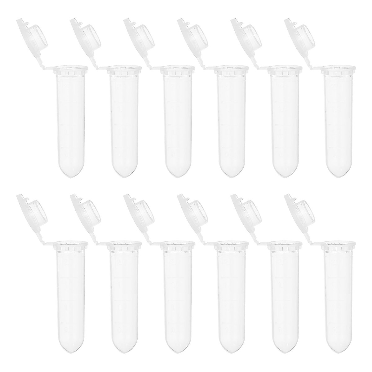 PATIKIL 2.0ML Plastic Centrifuge Tubes, 250 Pcs Microcentrifuge Tubes with Snap Cap and Graduated Marks for Sample Storage, Clear