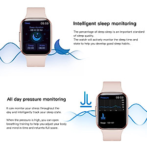 Smart Watches Fitness Watch for Men/Women Notification Reminder/Heart Rate/Blood Oxygen/Blood Pressure/Sleep Monitor Sports Activity Tracker Calories,Steps,Distance Compatible with Android iOS Phones