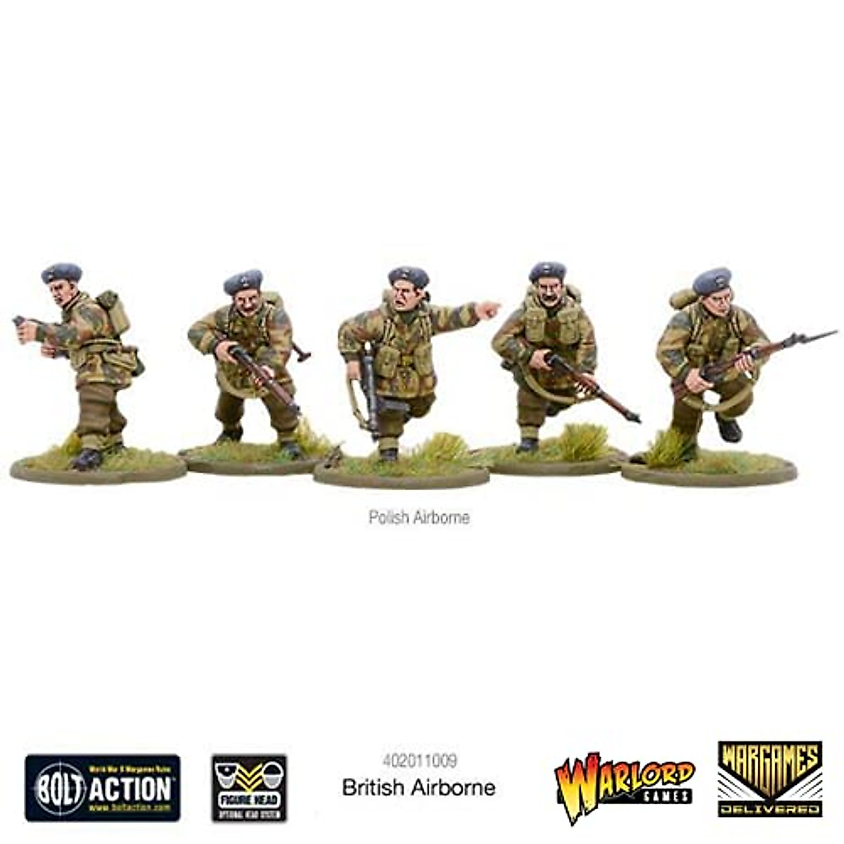 Wargames Delivered Bolt Action Miniatures - British Airborne Troop Set, World War 2 Miniatures, 28mm Scale Plastic Army Men for Miniature War Game by Warlord Games