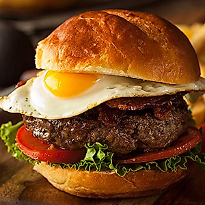 PROFESSIONAL Silicone Egg Ring- Pancake Breakfast Sandwiches - Benedict Eggs - Omelets and More Nonstick Mold Ring Round, Blue (4-pack)