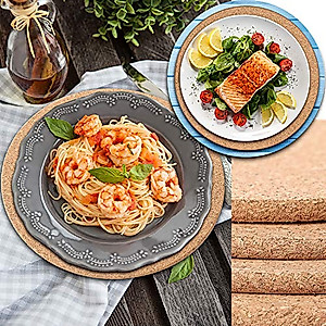 Cork Coasters Cup Trivets Wooden Thick Drink Round Absorbent Blank Cork Base Mat for Wine Glasses Home Bar Kitchen Restaurant Cafe Wedding Party Supplies, 1/4 Inch Thickness, 4 Sizes (12 Pieces)