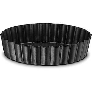 Gourmia GPA9375 Mini Tart Pans with Removable Bottom - 6 Pack, 5” Diameter, 1” Depth – 100% PFOA free Non Stick Carbon Steel - Miniature Molds For Pies, Cheese Cakes, Desserts, Quiche pan and More