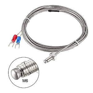 uxcell K-Type Thermocouple Temperature Sensors M6 Thread Probe with 2M/6.6Ft Wire 3pcs
