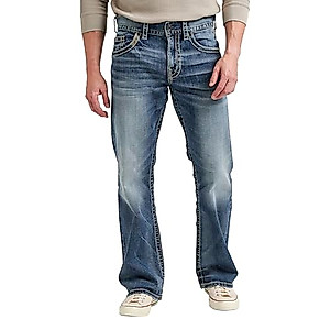 Silver Jeans Co. Men's Zac Relaxed Fit Straight Leg Jeans, Light Indigo, 32W x 32L