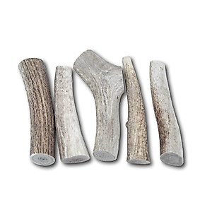 Top Dog Chews Premium Large Thick Elk Antler 5 Pack Dog Chew Treat Made in USA Brown