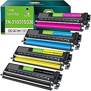 GREENBOX High Yield Compatible Toner Cartridge Replacement for Brother TN336 TN310 TN315 TN331 for HL-4150CDN 4570CDWT 4140CN MFC-9560CDW 9970CDW DCP-9010CN 9270CDN 9055CDN Printer (KCMY, 4 Pack)