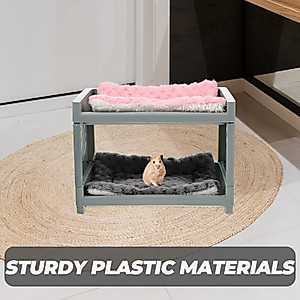 POPETPOP 1 Set Hamster Bed Hamster Hideouts Sleeping Bed Double-Layer Bunny Bed Double-Layer Chinchilla Bed Detachable Chinchilla Beds Cage Bunny Beds Hamster Accessory Detachable Bunny Bed