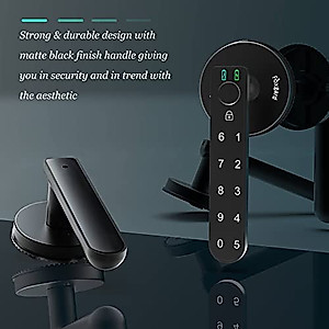 Fingerprint Door Lock, Foxgard Biometric Door Lock, Keyless Entry Door Lock with Keypad,Smart Door Knob with 100 Fingerprints, 50 Codes, Auto Lock Mode for Home,Bedroom, Office, Hotel(Black)