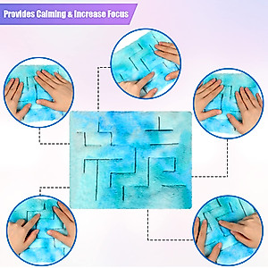 2 Pack Marble Maze Mat Fidget Sensory Tactile Sensory Toys Stress Relief Toys Anxiety Relief Toys Calming Toys for School Classroom Reduce Stress Anxiety Improve Focus (Vivid Style, 8.7 x 6.3 Inch)
