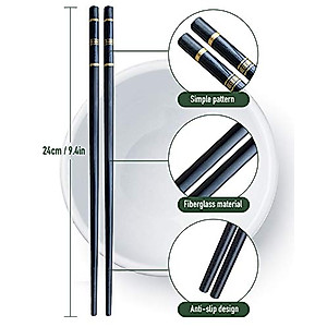 YUNDUOJIA Glass Fiber Chopsticks-Reusable Japanese-style, Chinese-style and Korean-style Chopsticks, Dishwasher-safe, ï¼ˆ2 Pairs Gift Setï¼‰