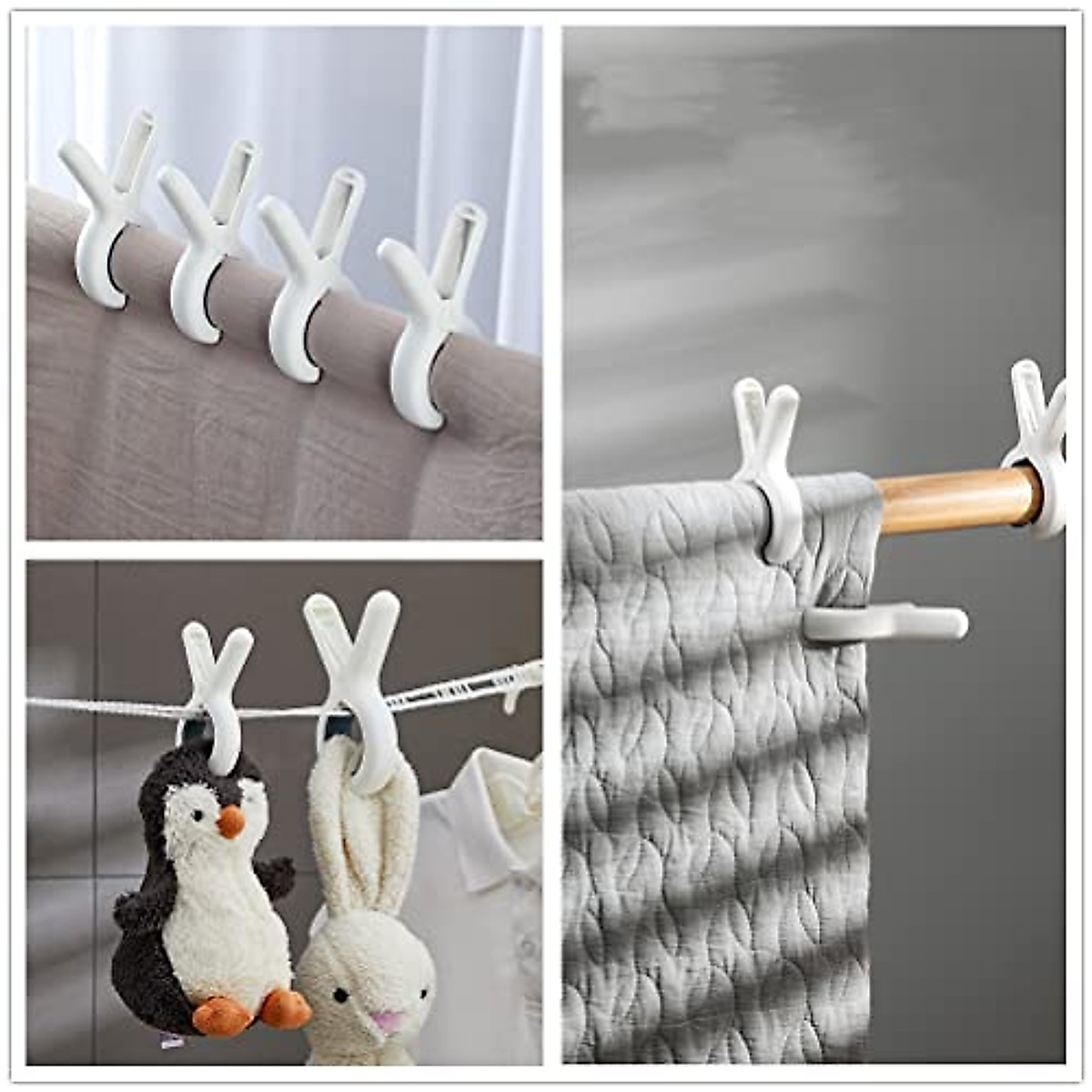 SNOPER 5 PCS Clothespins, Beach Towel Clips, Pool Towel Chair Clips, Towel Clips for Beach Chairs Cruise Lounge Chairs, Towel Holder, Anti-Wind Laundry Clips, White, X-Large