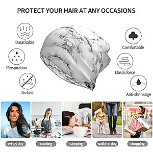 ASYG Marble Beanie Hats Slouchy Knit Hat Womens Beanie Caps Fashion Hat for Shopping Yoga Sport Travel