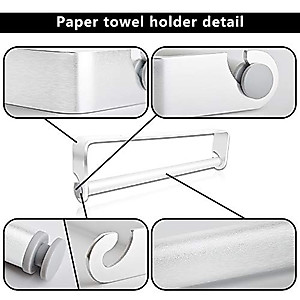 QZNA Self Adhesive & Wall Mount Paper Towel Holder & Dispenser,Kitchen Tissue Towel Holder Stand Under Cabinet-Silver
