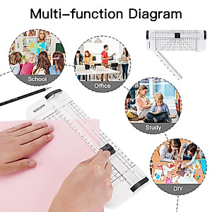 Paper Cutter,Portable Paper Trimmer,12 Inch Paper Slicer Scrapbooking Tool with Automatic Security Safeguard and Side Ruler for Craft Paper,A4 A5 Paper,Coupon, Label and Cardstock (Black)