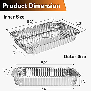 SHINESTAR 60-Pack Drip Pans for Weber, Grill Accessories for Weber Genesis, Spirit, Q Series, Disposable Aluminum Foil Grease Tray Liners, 8.5 x 6 Inch