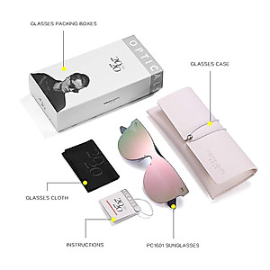 2020 VentiVenti Retro One Piece Square Rimless Frame Sunglasses Anti Reflective Fashion For Women Pink Revo Lens