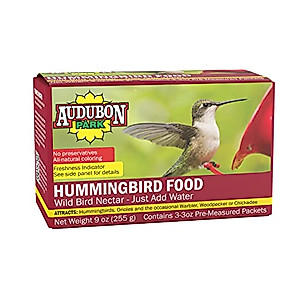 Audubon Park Hummingbird Food Wild Bird Nectar, Hummingbird Food for Outside Feeder, (3) 3-oz. Pre-Measured Packets