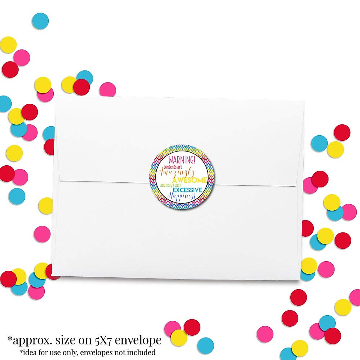 Warning Contents are Awesome Thank You Customer Appreciation Sticker Labels for Small Businesses, 60 1.5" Circle Stickers by AmandaCreation, Great for Envelopes, Postcards, Direct Mail, & More!