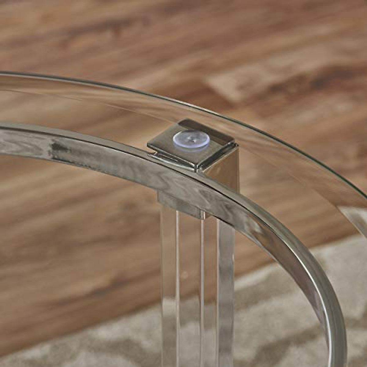 Christopher Knight Home Orianna Acrylic and Tempered Glass Circular Side Table, Clear, 24 in x 24 in x 24 in
