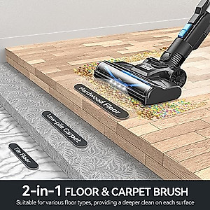 INSE Cordless Vacuum Cleaner, 6-in-1 Rechargeable Stick Vacuum with 2200 m-A-h Battery, Powerful Lightweight Cordless Vacuum Cleaner, Up to 45 Mins Runtime, for Home Hard Floor Carpet Pet Hair-N5S