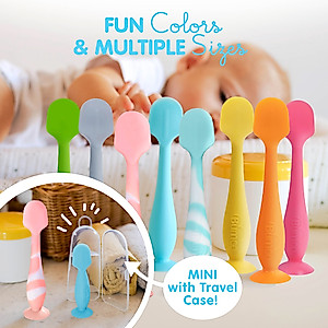 Bumco Baby Bum Brush - BPA-Free Diaper Cream Spatula with Suction Cup Base, Soft & Flexible Silicone, Wipe-Clean, Mom-Invented Diaper Bag Essentials (Light Pink Swirl)