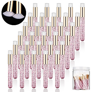 30pcs Lash Shampoo Brushes,Eyelash Extension Cleanser Brush,Nose Pore Deep Cleaning Brush,Lash Shampoo Brushes,Soft facial makeup remover brush for facial cleansing with boxed (30pcs（purple sequins）)