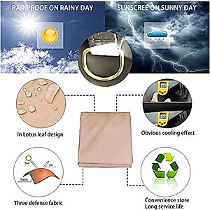 Errzom 7' X 7' Square Sun Shade Sail Canopy - UV Resistant Windproof, Waterproof, Super Durable, Patio Shades Sun Blocking for Patio Yard Backyard Light,Brown