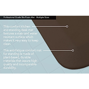 GelPro Professional Grade Anti-Fatigue Kitchen & Office Comfort Bio-Foam Mat with Non-Slip Bottom for Health & Wellness, 20x48, Earth