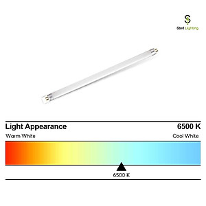 Sterl Lighting - Pack of 8 T5 Counter Lighting 11.33 inch Straight Fluorescent Tube Light Bulbs - 8 Watts - 110/130 Volts - G5 Base - 6500 Kelvin Supra Life Daylight - 400 Lumens