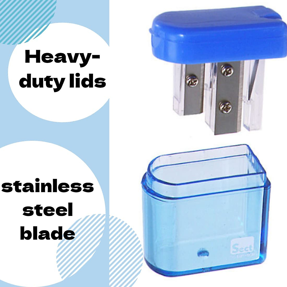 Sun-Star Stationery Double Pencil Sharpener (Blue) [Sect] (Japan Import)