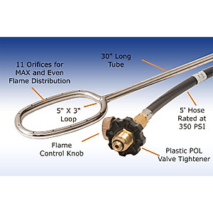 Flame King YSNFS-02 Propane Fire Starter Torch for Firepits, Charcoal Grills, and Wood Oven