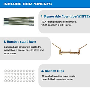 6.3Ft Round Balloon Arch Kit,Light-Duty Circle Balloon Arch Stand with Bamboo Frame Base,Large Round Backdrop Stand for Wedding Birthday Baby Shower Halloween Party Arch Decorations