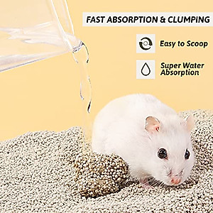 Hamiledyi Hamster Litter Potty Sand, 5.5 LB Small Animal Litter Pellets Dust Free Ferret Bathing Sand Gerbil Sand Bath Guinea Pig Bedding for Bunny Hedgehog Rabbit Dwarf Syrian Mouse (Apple)