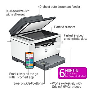 HP LaserJet MFP M234sdwe Wireless Monochrome All-in-One Printer with built-in Ethernet & fast 2-sided printing, HP+ and bonus 6 months Instant Ink (6GX01E)