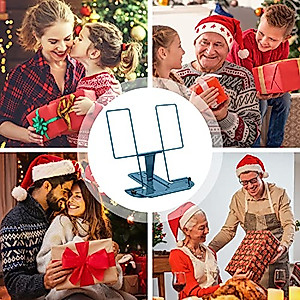 MSDADA Metal Book Stand for Desk, Adjustable Reading Rest Book Holder, Portable Cookbook Documents Holder, Sturdy Typing Stand for Recipes Textbooks Tablet Music Books with Page Clips (Navy Blue)