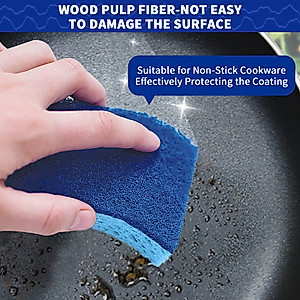 CELOX 12 Pack Non-Scratch Dish Sponge, Dual Sided Kitchen Sponges for Dishes, Long Lasting Dishwashing Household Cleaning Sponges for Kitchen, Easy to Dry and Reusable