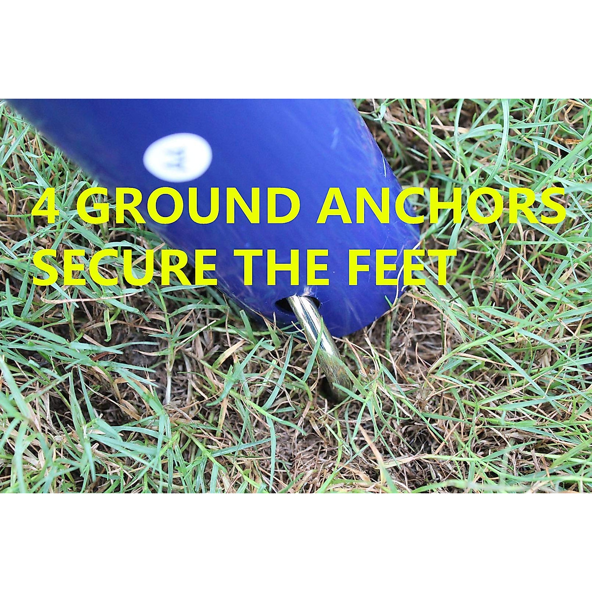 Zolyndo Metal Swing Sets for Backyard with Swing Seats, Slider, Teeter-Totter, and Swing Glider, Swingset Outdoor for Kids 3-8 with Heavy Duty A-Frame Blue (5 in 1)