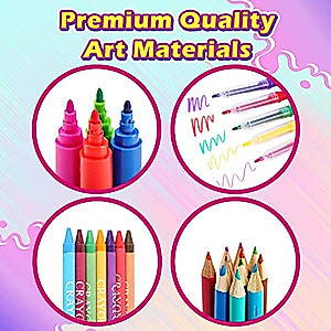 Dinonano Drawing Painting Art Set for Kids - 238 Pieces Paint Makers Coloring Set School Supplies Kit Sketch Pad Easel Oil Pastels Crayons Watercolor Pencils Markers Toddler Boys Girls Age 3 4 5 6-12