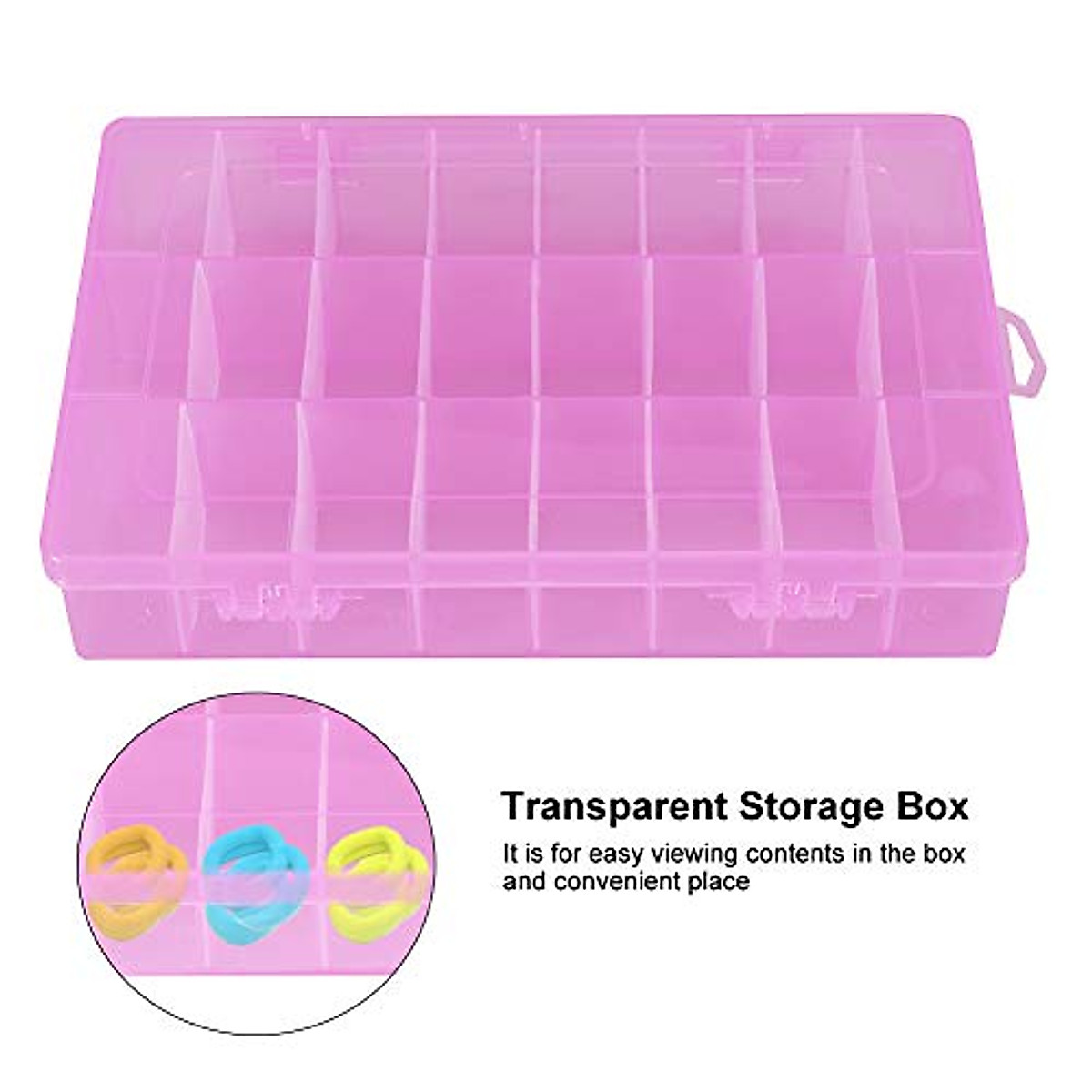 Jewelry Box Organizer Storage, 24 Grids Plastic Jewelry Adjustable Divider Container Detachable Beads Earrings Storage Case()