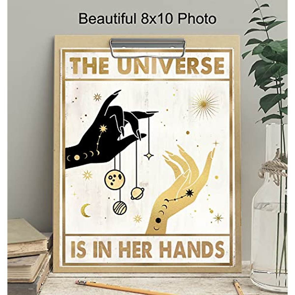 Boho-chic Witchy Wall Art & Decor - Celestial Boho Wall Decor - Pagan Wall Decor - Hippie Room Decor - Wicca Witch Witchcraft Poster print - Wiccan Altar Supplies - Black magic Home Decor UNFRAMED