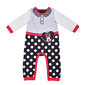 Disney Baby 3 Pack Minnie Coveralls, Red, 12 Months
